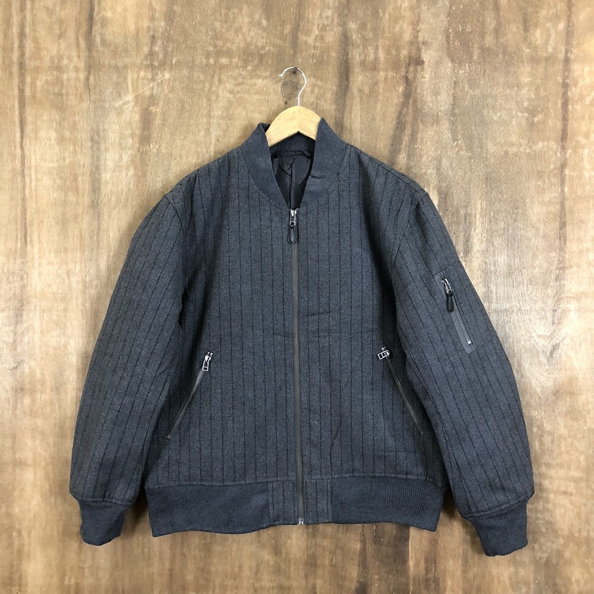 Japanese Brand GU Grey Varsity Jacket #1635 | Grailed