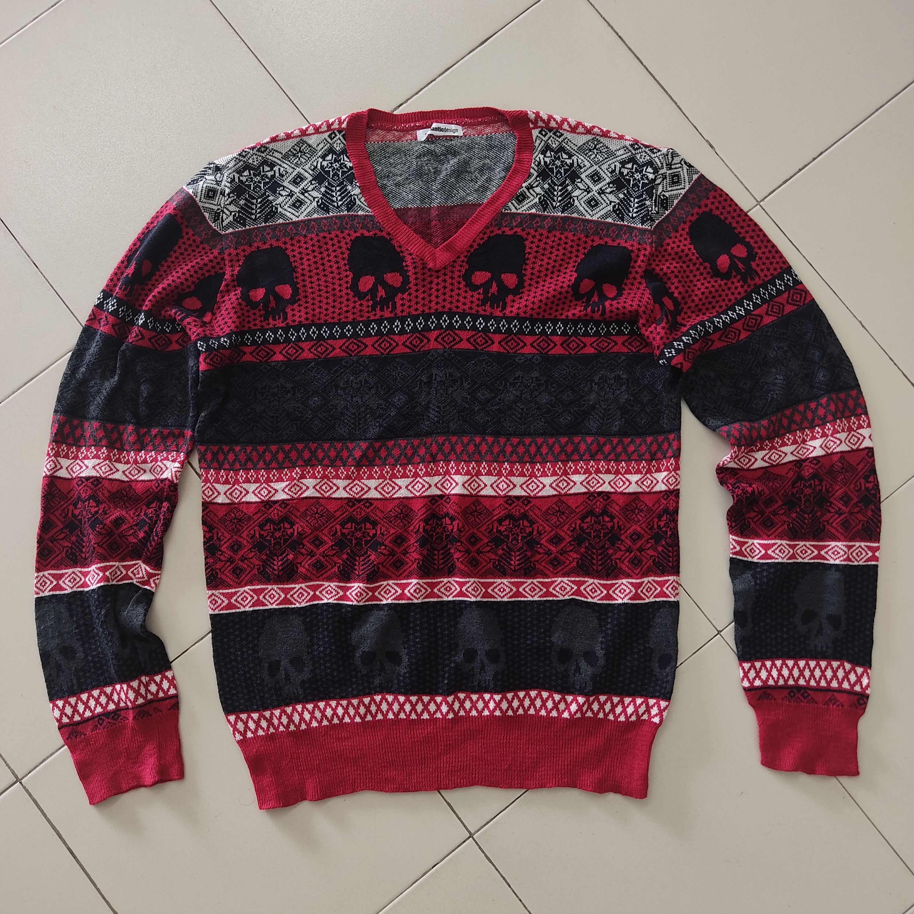 Coloured Cable Knit Sweater × Navajo × Skulls Skull Navajo Semantic ...