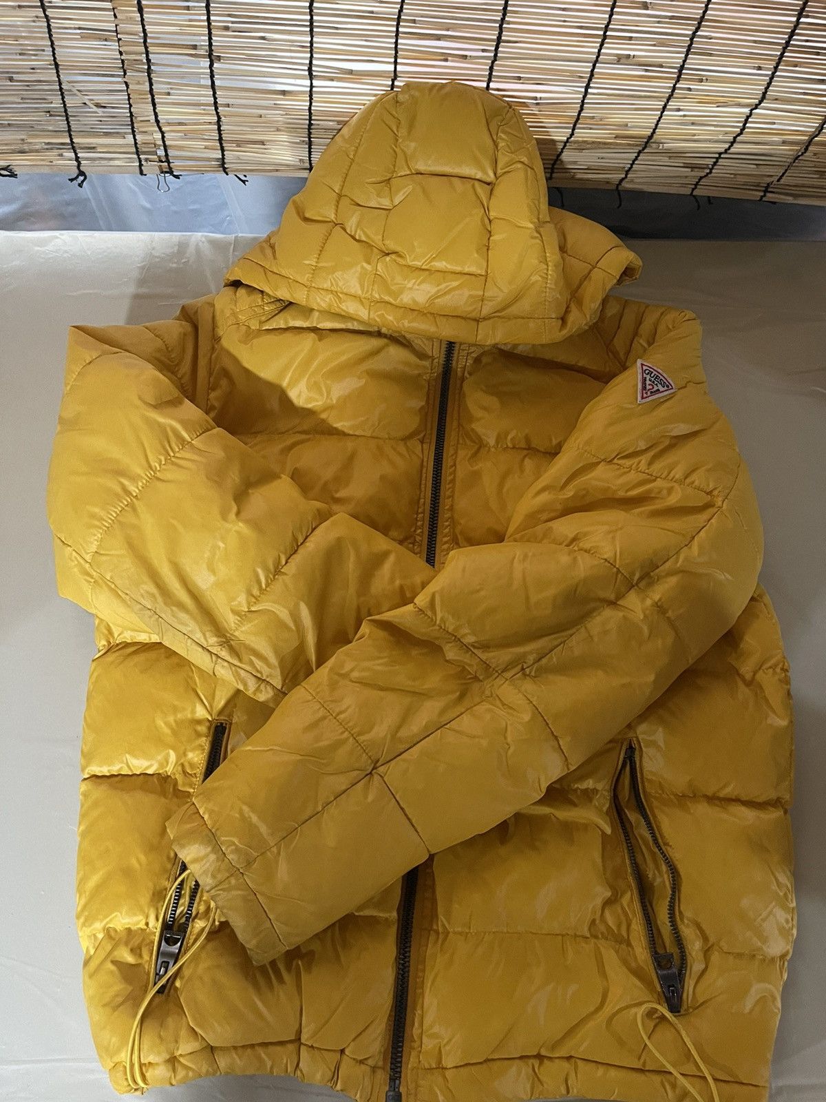 Guess × Streetwear Yellow Guess Puffer Down Jacket | Grailed