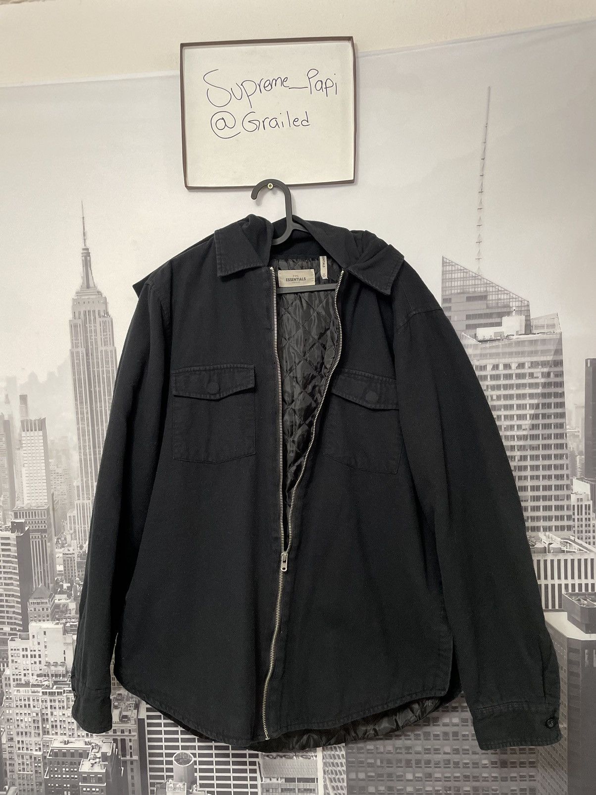 Fear of God 💥Fear of God Essentials Quilted Parka Black SZ Medium | Grailed