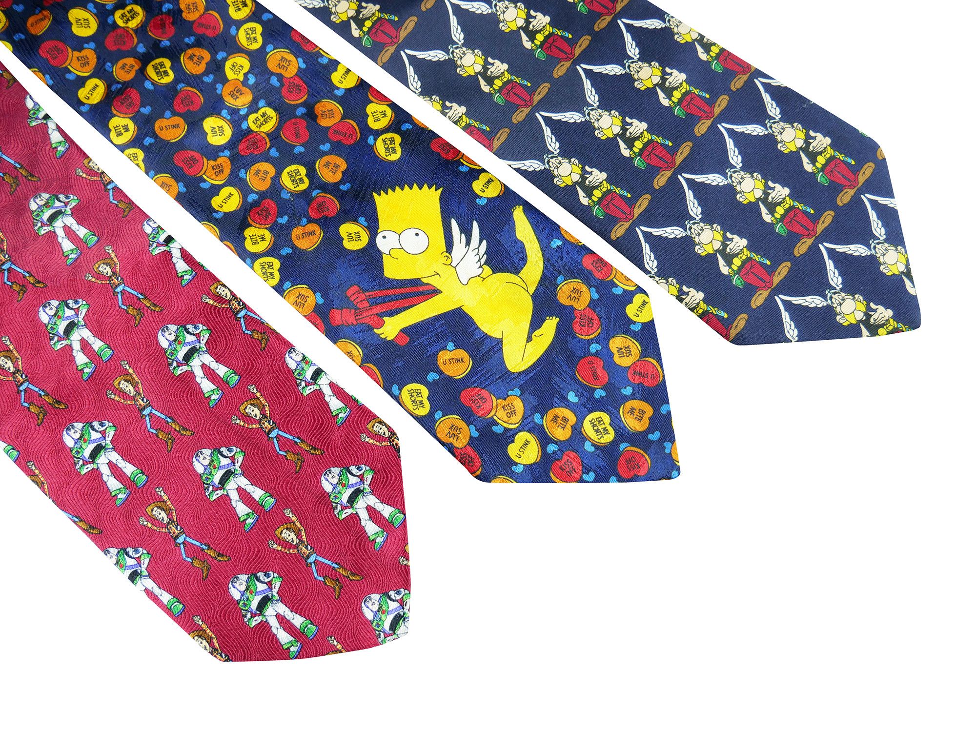 Vintage The Simpsons X Asterix X Toy story 2 vintage ties | Grailed