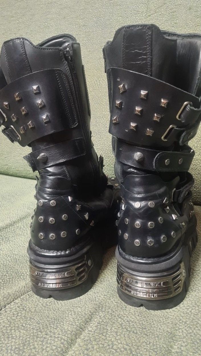 Vintage Vintage New Rock Leather boots | Grailed