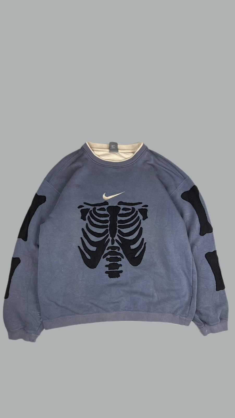 Nike × Vintage nike skeleton skull ☠️ custom rare vintage sweatshirt ...