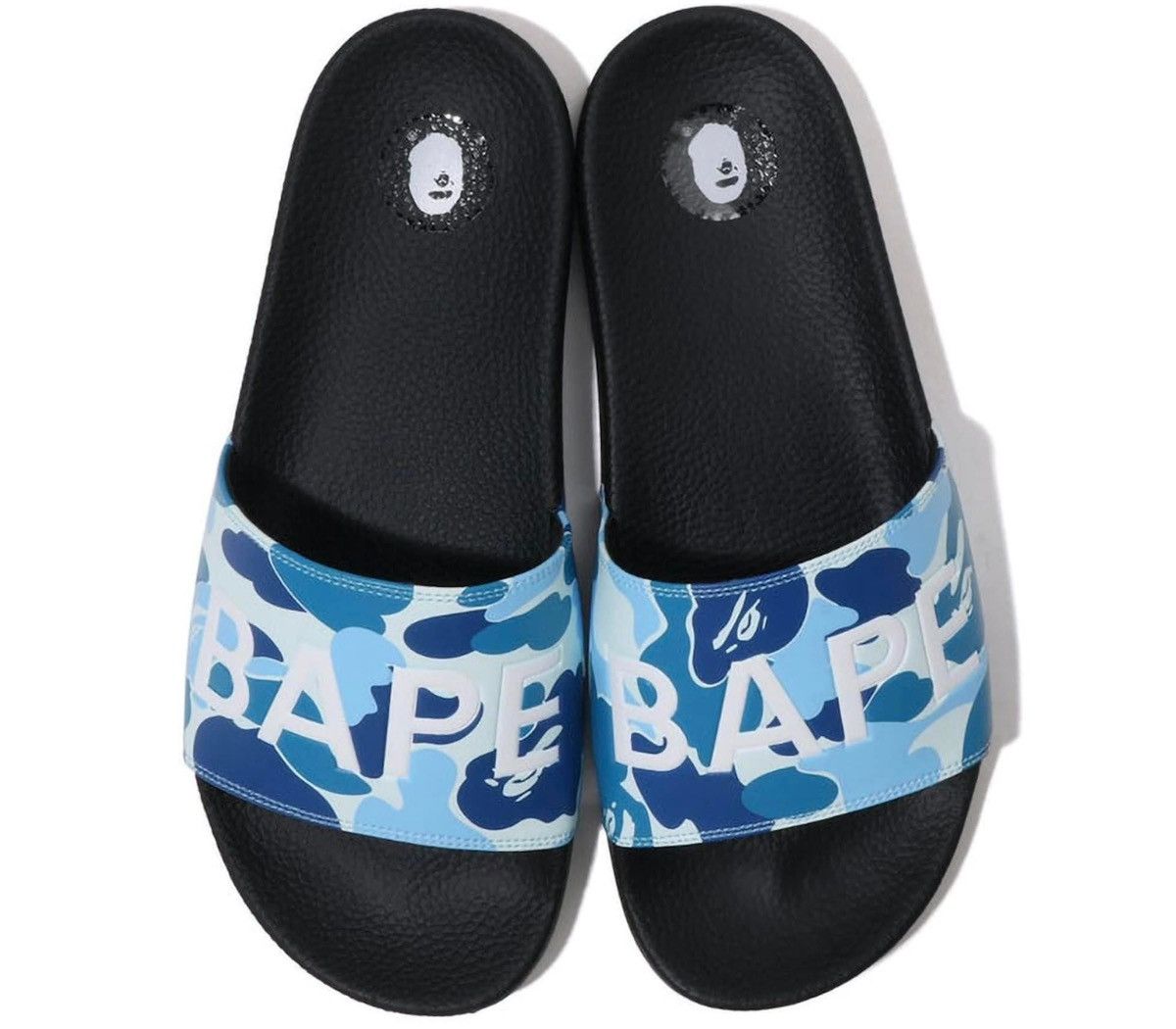 Bape Bape Blue Camo Slides | Grailed