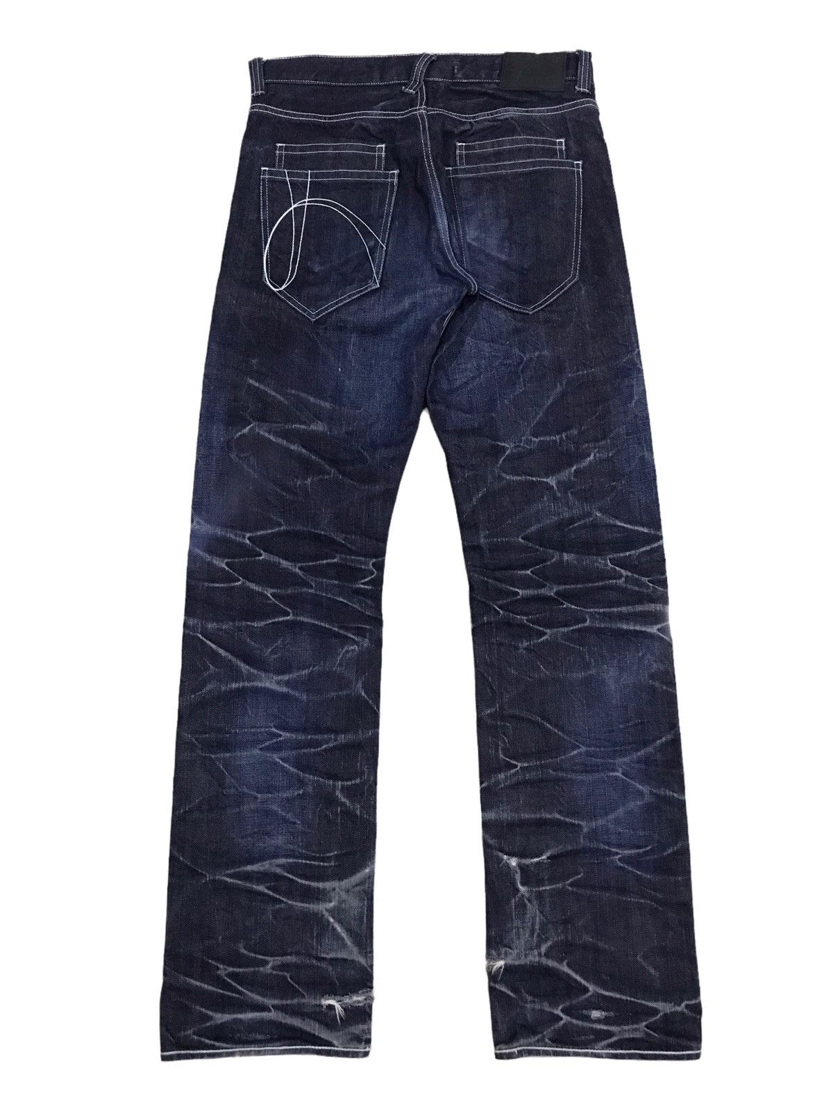 No Id NO ID Japanese Washed Distressed Selvedge Denim Jeans | Grailed