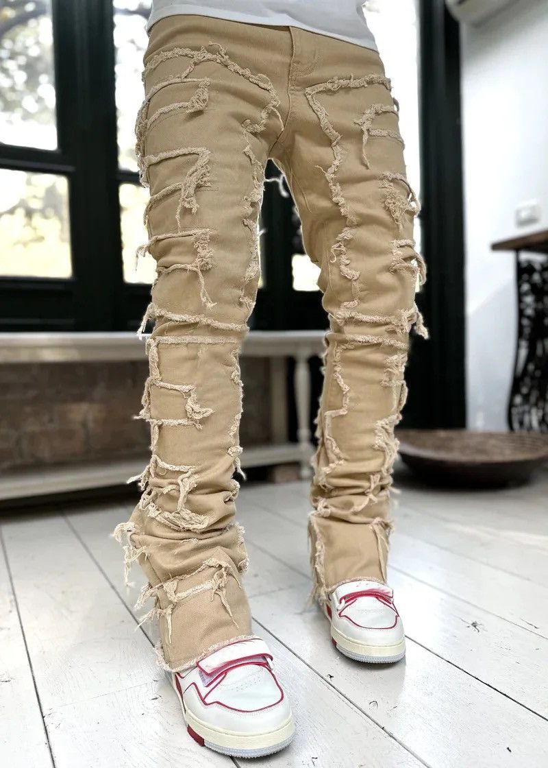 Rare Khakis Color Heavyweight Streetwise Stretch Patch Denim Pant | Grailed