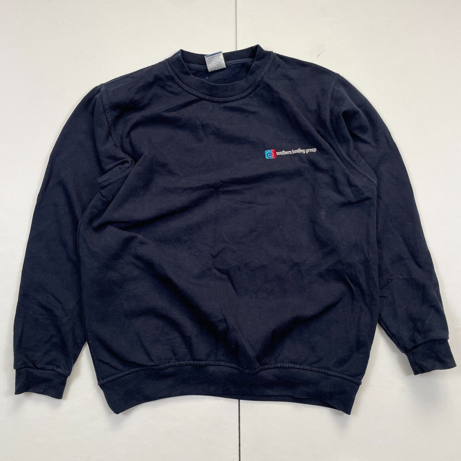 Vintage Mens Sweatshirt Large Blue Workwear Work Jumper Logo Uniform ...