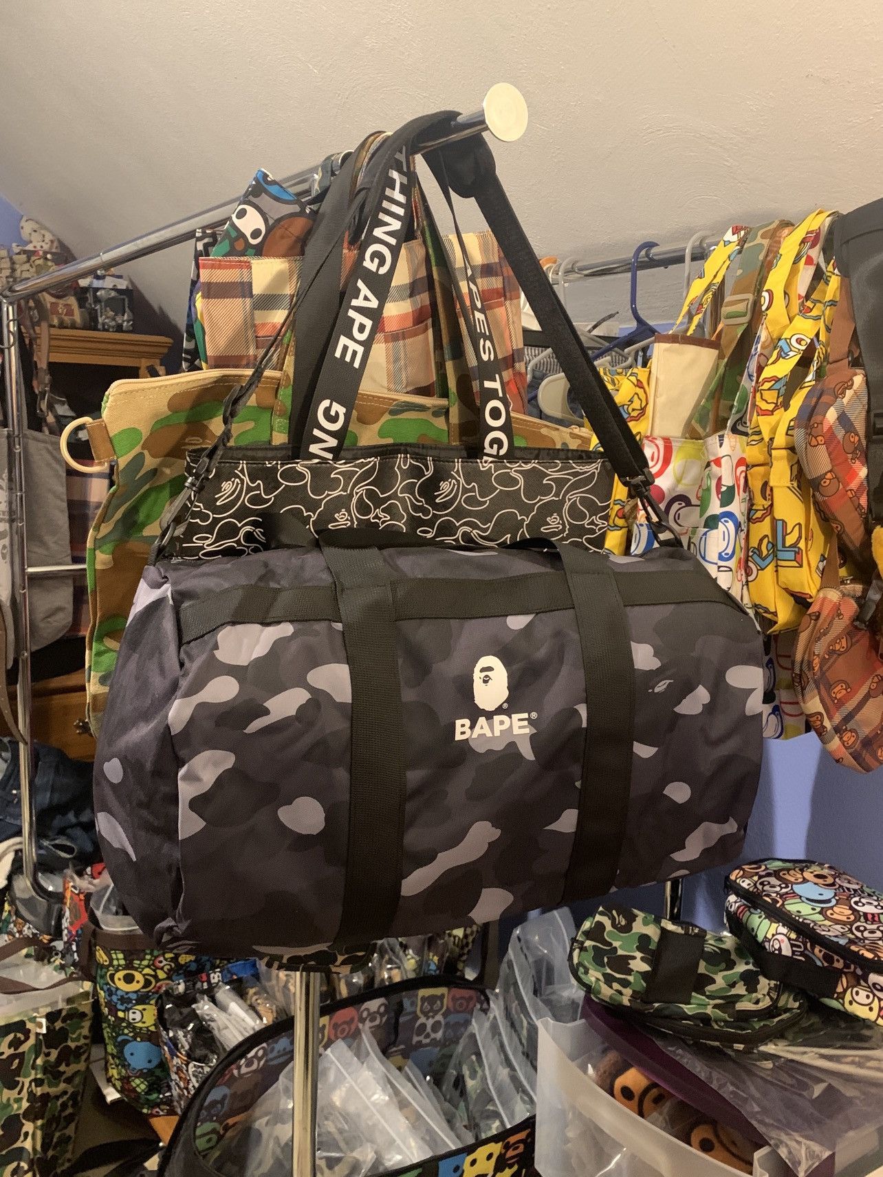 Bape Bape Duffel Bag & Magazine | Grailed