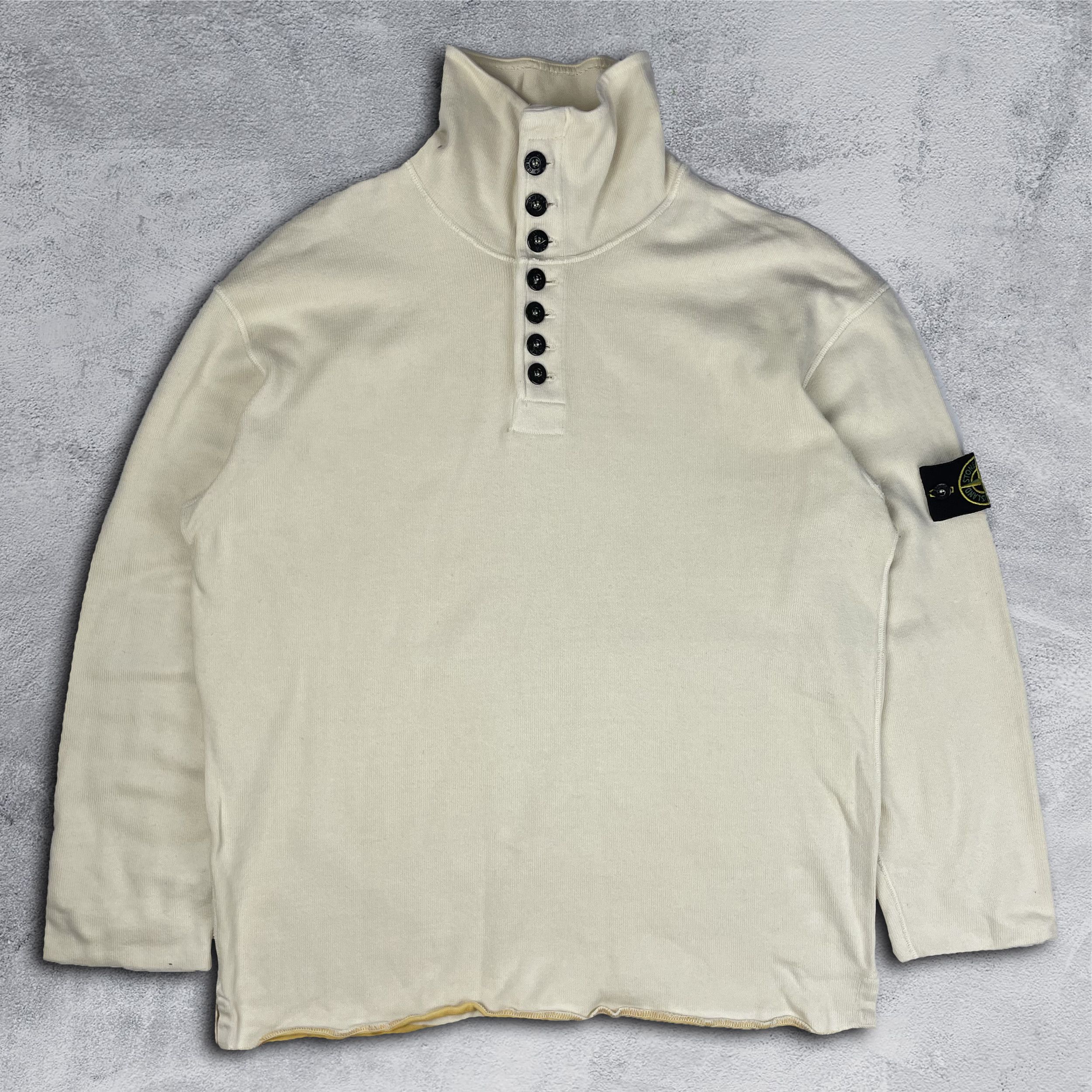 Stone Island × Vintage Stone Island High Neck Button Sweatshirt | Grailed