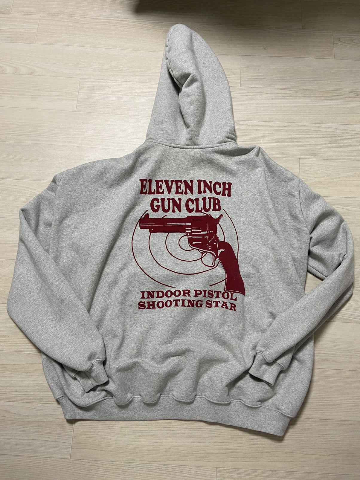 Vetements S Vetements 11 inch Gun Club Grey oversized hoodie | Grailed