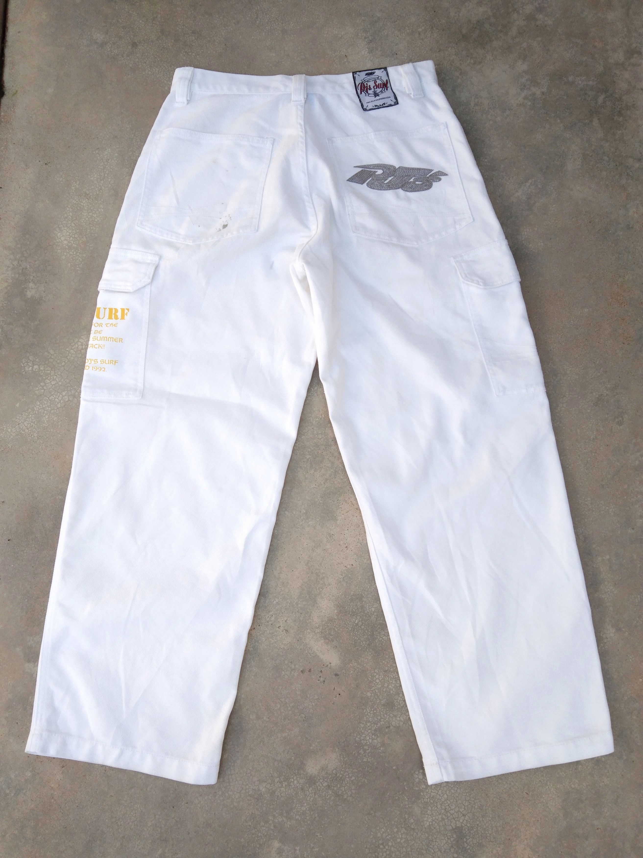 Japanese Brand × Jean × Streetwear Vintage White PJ's Surf Baggy Jeans ...
