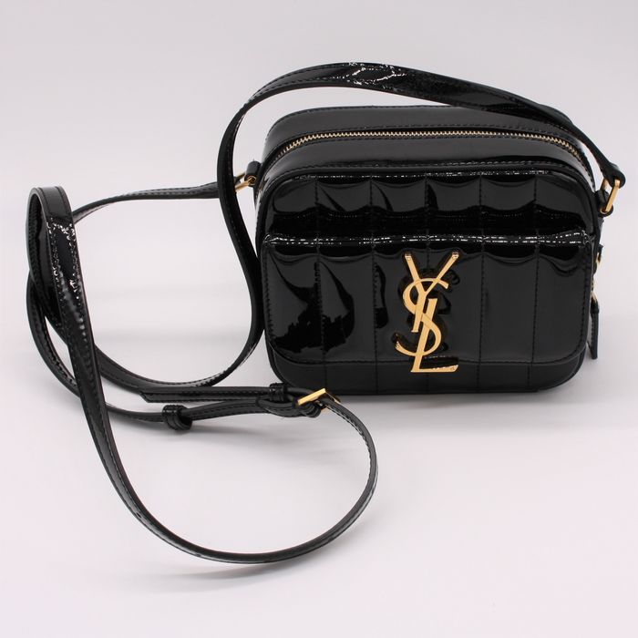 Yves Saint Laurent Vicky Mini Black Patent Leather Camera Bag NWOT MSRP ...