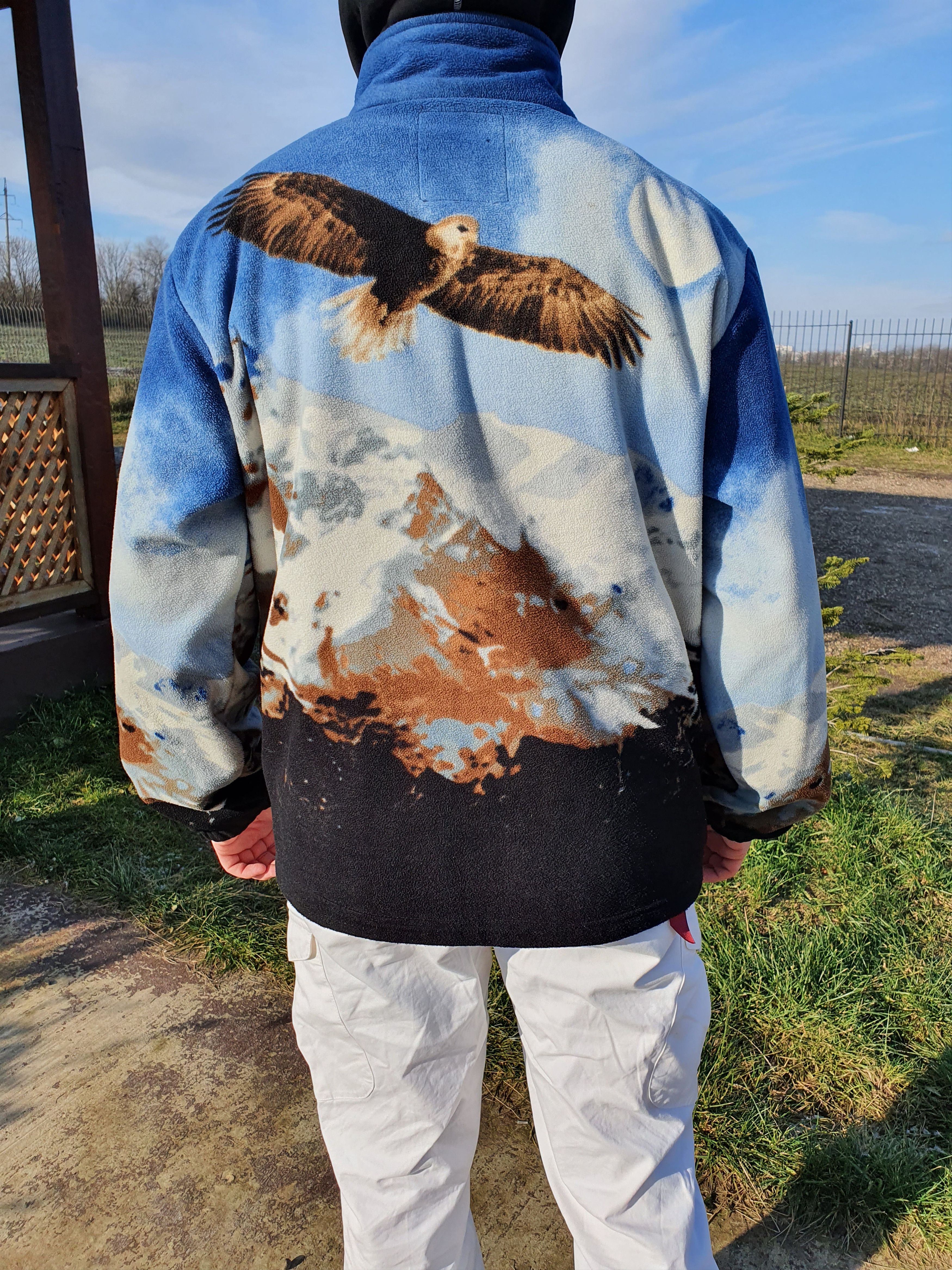 Vintage Vintage Nature Eagle Mountain Print Fleece Light Jacket | Grailed