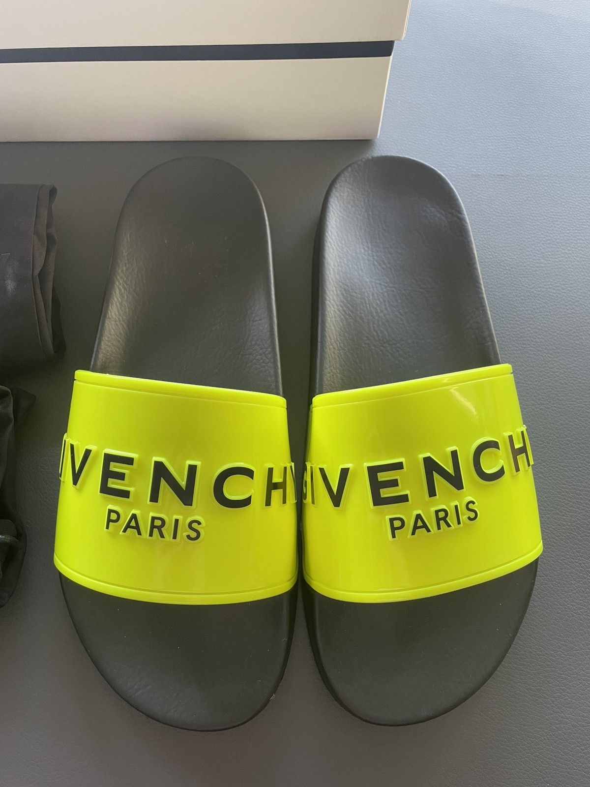 Givenchy Super Rare Brand New Runway Iconic Logo Rubber Slides Shoes ...