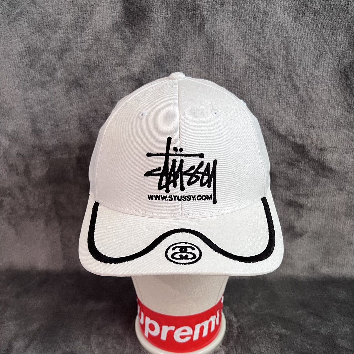 Stussy Vintage Stussy Double S Logo FlexFit Cap/Hat - White SAMPLE ...