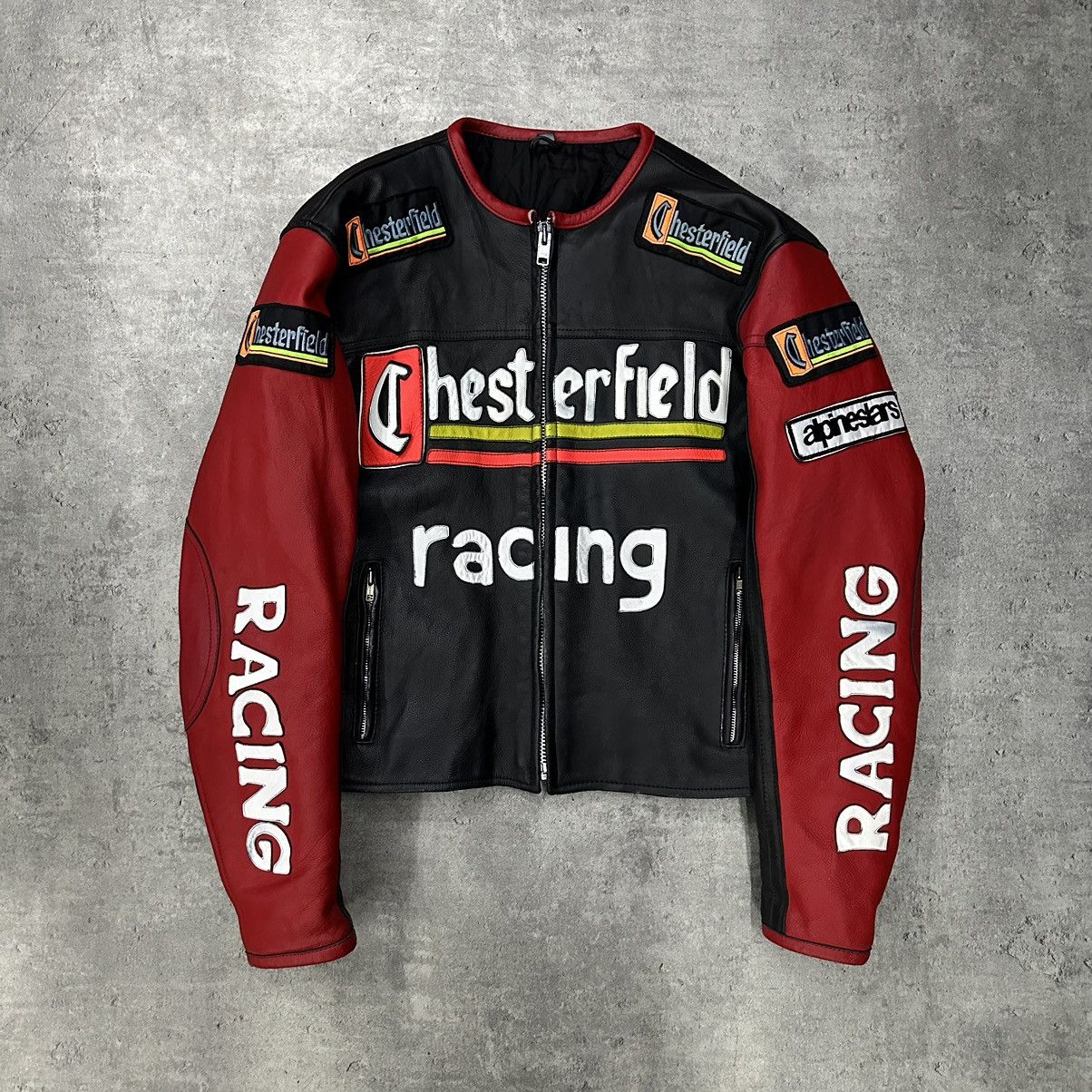 Leather Jacket × Racing × Vintage Chesterfield Racing leather jacket ...