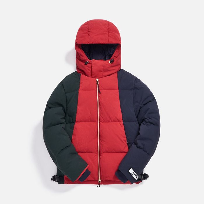 Kith Colourblocked Puffer Down-filled Jacket 'Scarlet' M | Grailed