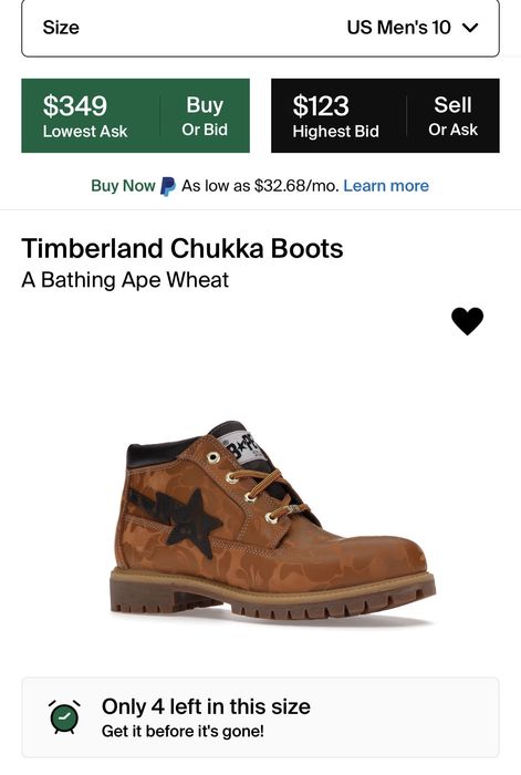 Bape Bape x Timberland Chukka Boots | Grailed