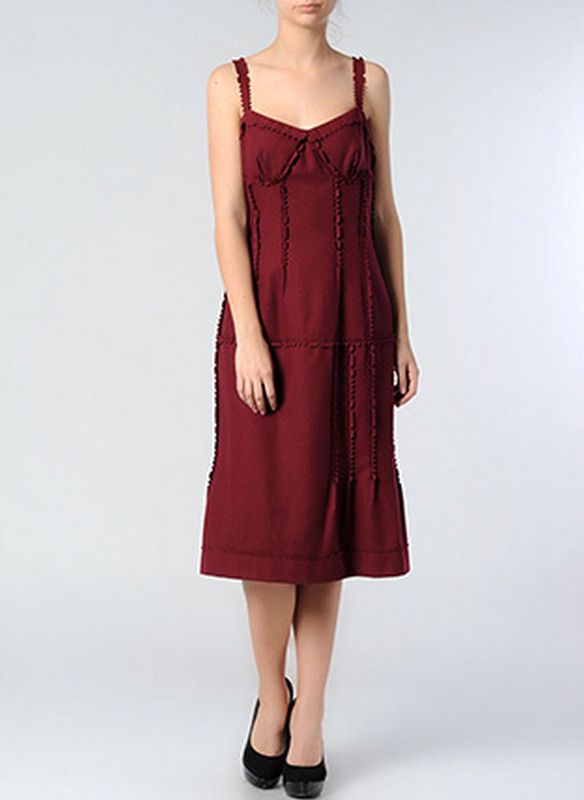 Dior CHRISTIAN DIOR vintage burgundy wool dress 6 US / 38 | Grailed