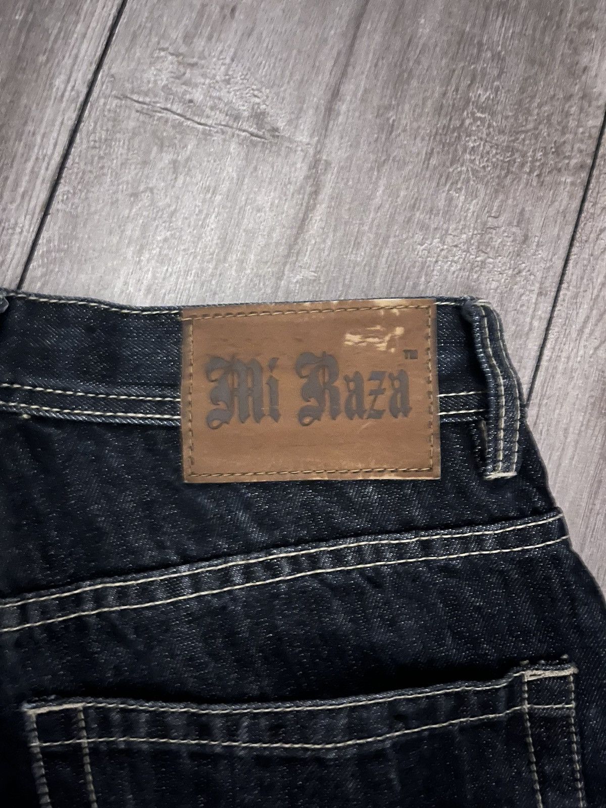 Custom Mi raza embroidered jeans | Grailed