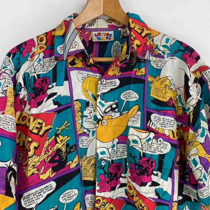 Vintage Looney Tunes Cartoon Comic Strip 100% Silk Vintage T-shirt ...
