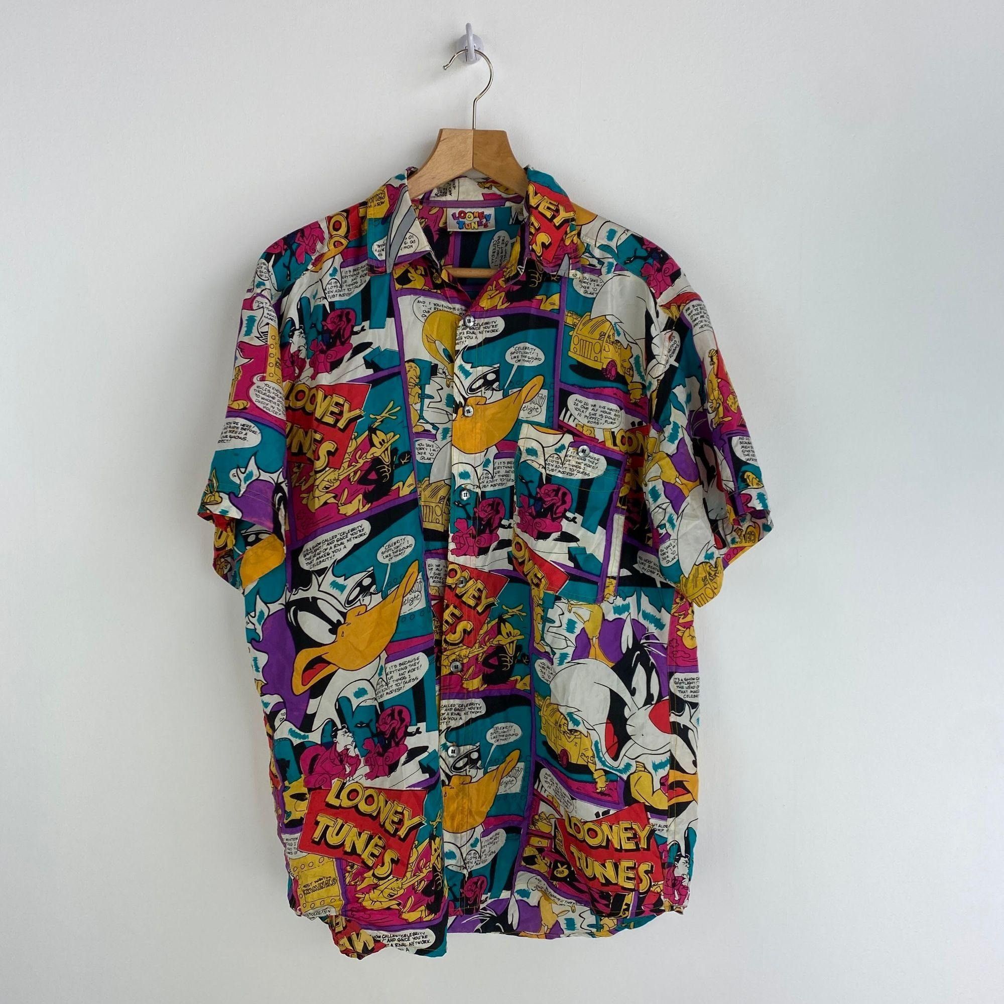 Vintage Looney Tunes Cartoon Comic Strip 100% Silk Vintage T-shirt ...