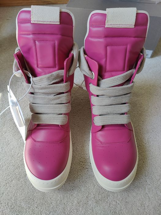 Rick Owens Hot Pink Jumbo Lace Geobaskets | Grailed