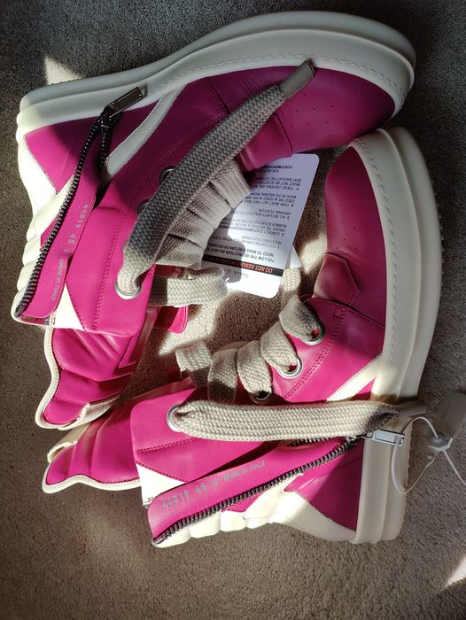 Rick Owens Hot Pink Jumbo Lace Geobaskets | Grailed