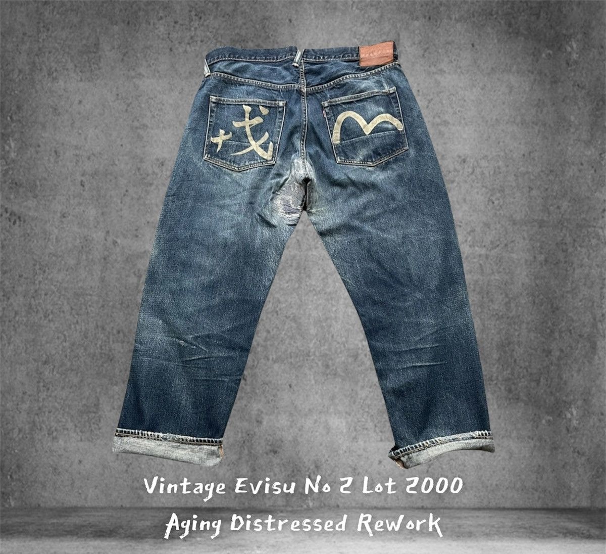 Distressed Denim × Evisu × Vintage Evisu No 2 Vintage Lot 2000 Selvedge Aging Distresed | Grailed