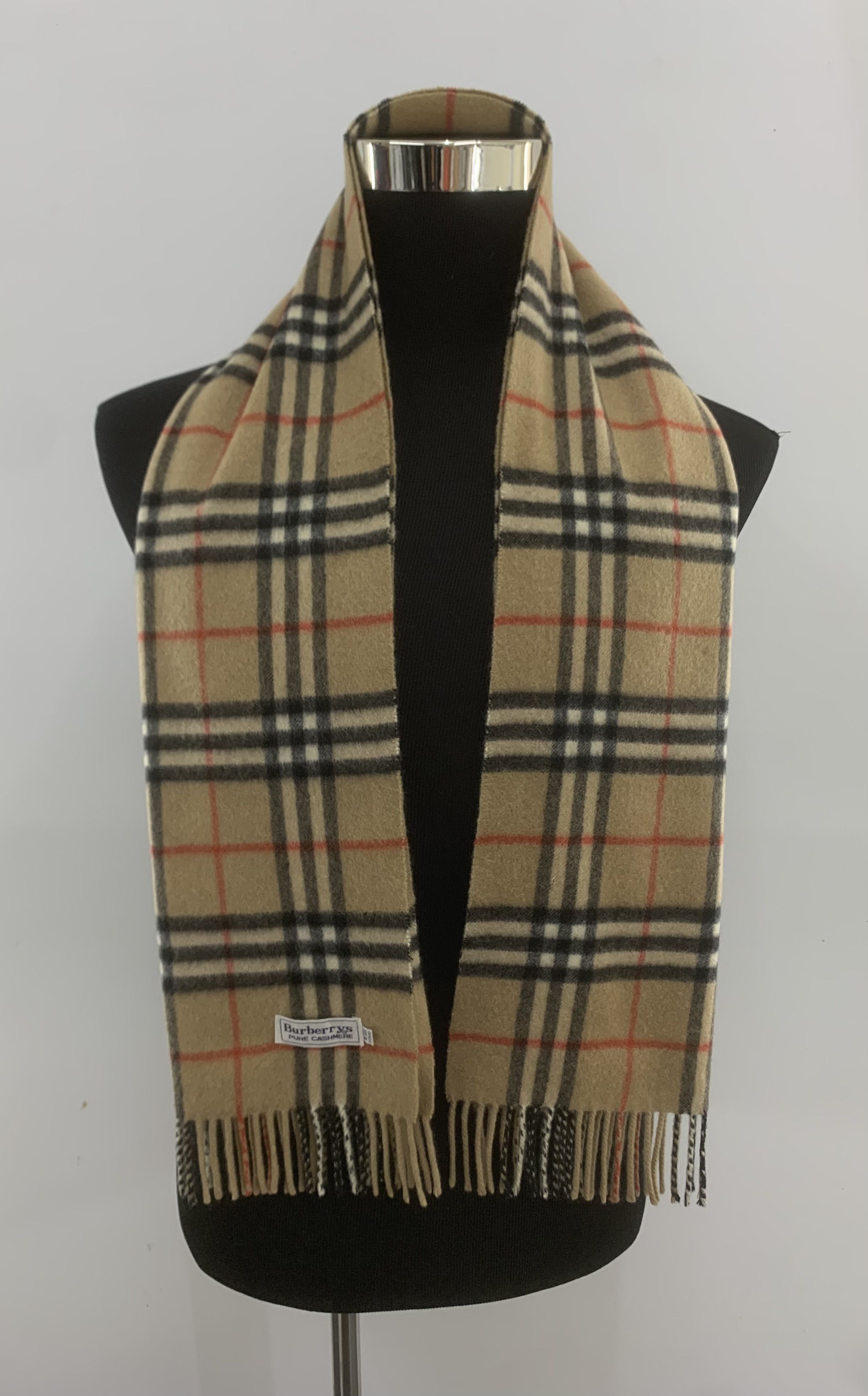 Burberry × Luxury × Vintage Burberry Scarf / Muffler / Shawl / Cashmere ...