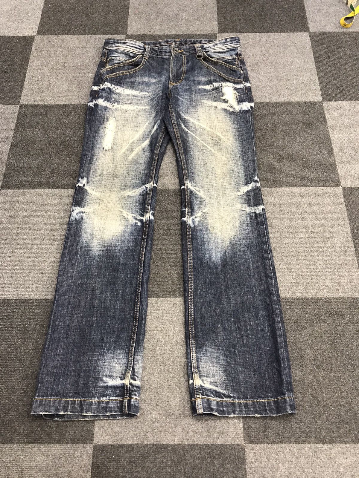 Japanese Brand 💥FLARE💥NCFM Japan Distressed Explosive Style Faded Jeans ...