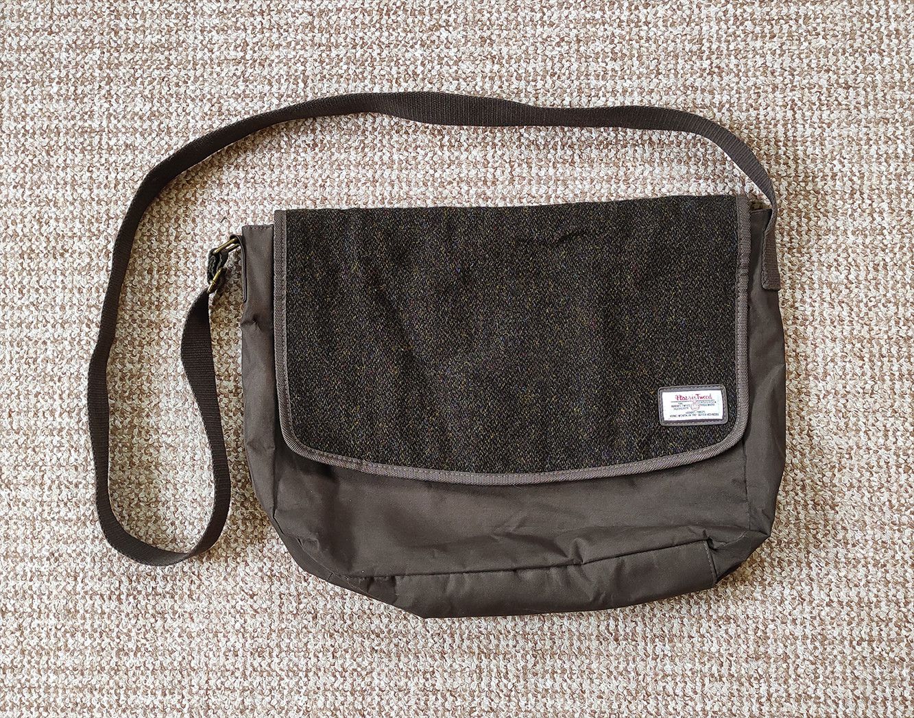 Vintage HARRIS TWEED x Next Messenger Bag with wool elements | Grailed