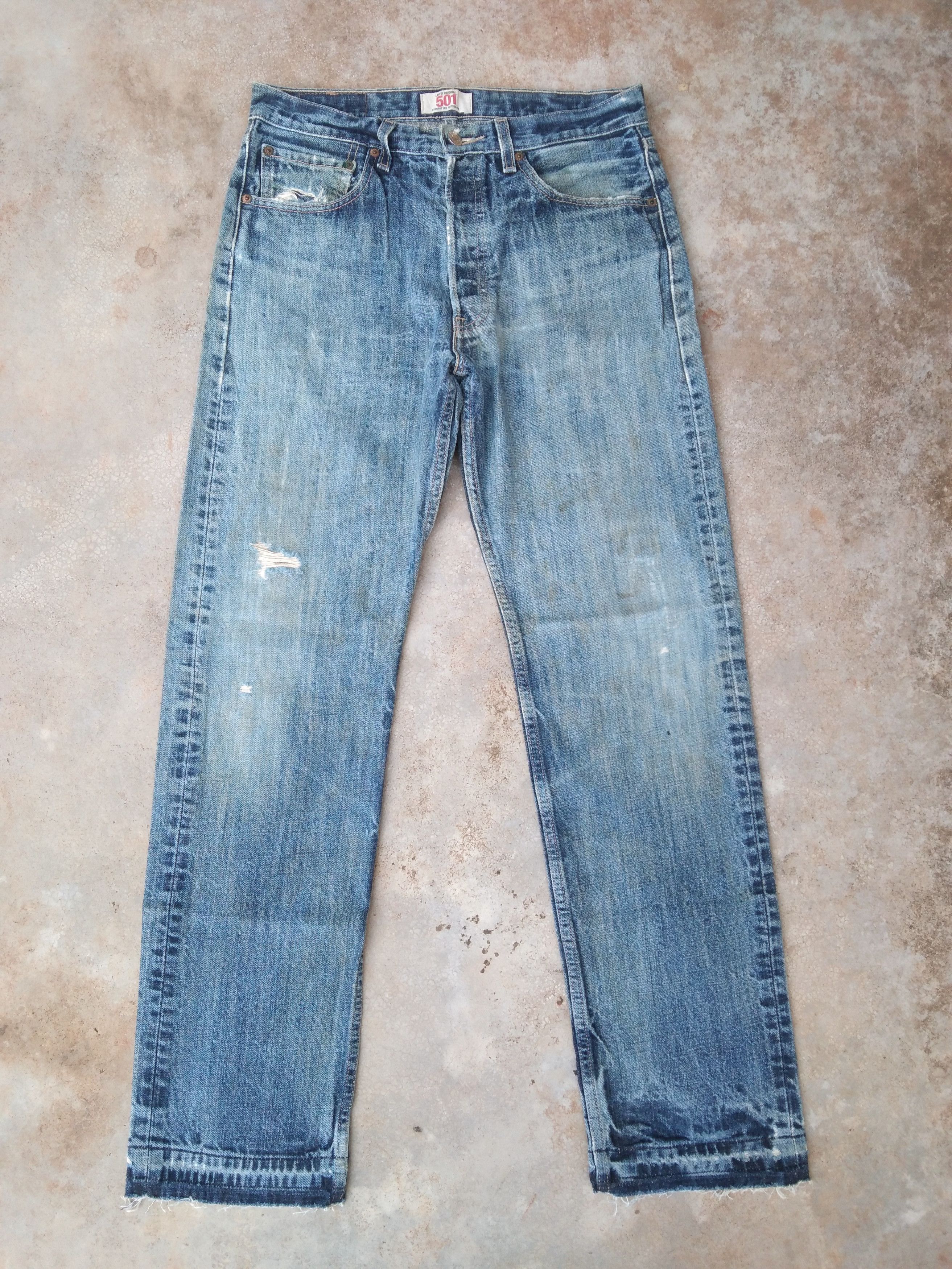 Levi's × Streetwear × Vintage Vintage Levis 501 Released Hem Distressed Jeans 31x32 | Grailed