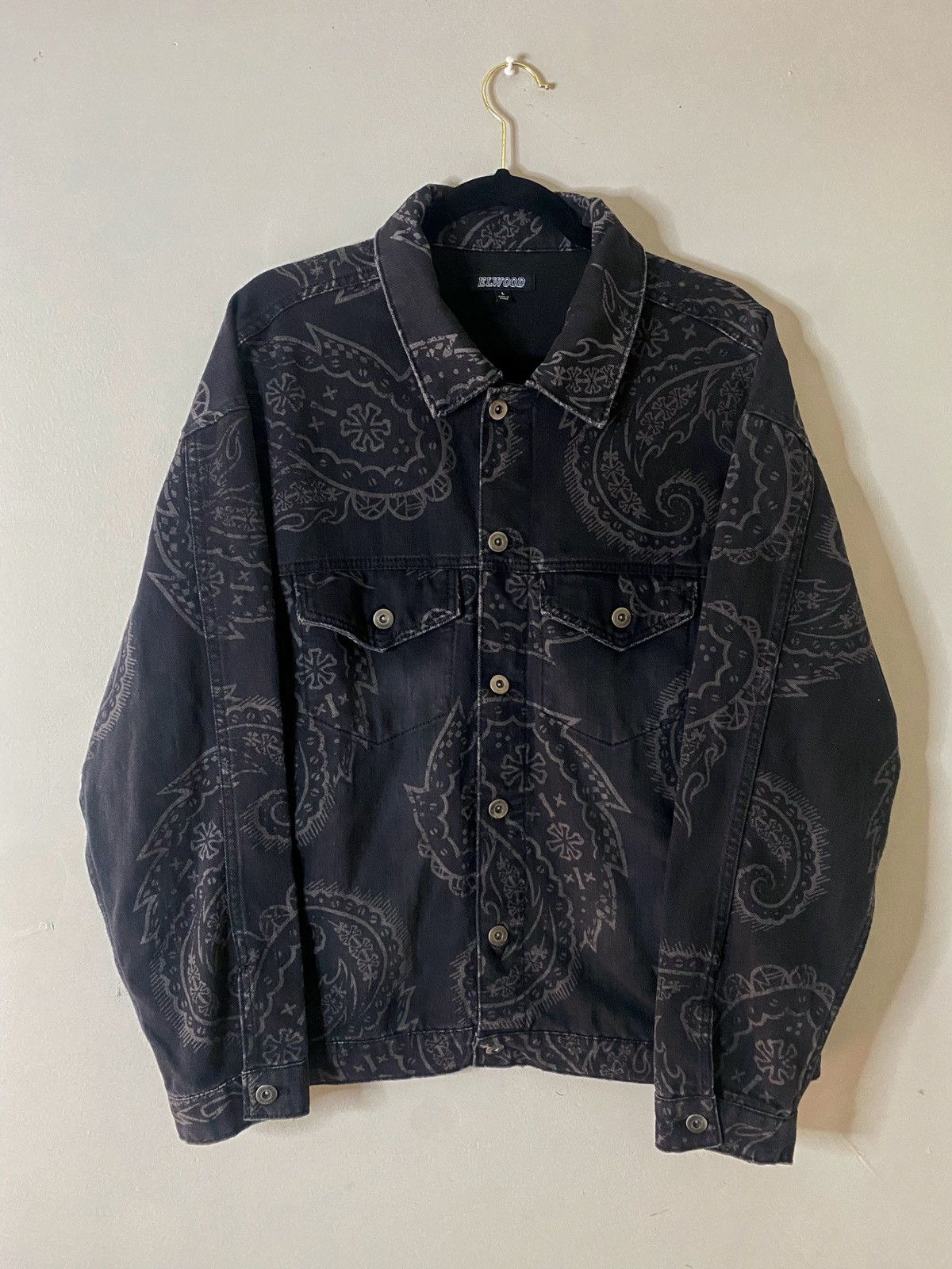 Elwood × Vintage Paisley Pattern Denim Jacket | Grailed