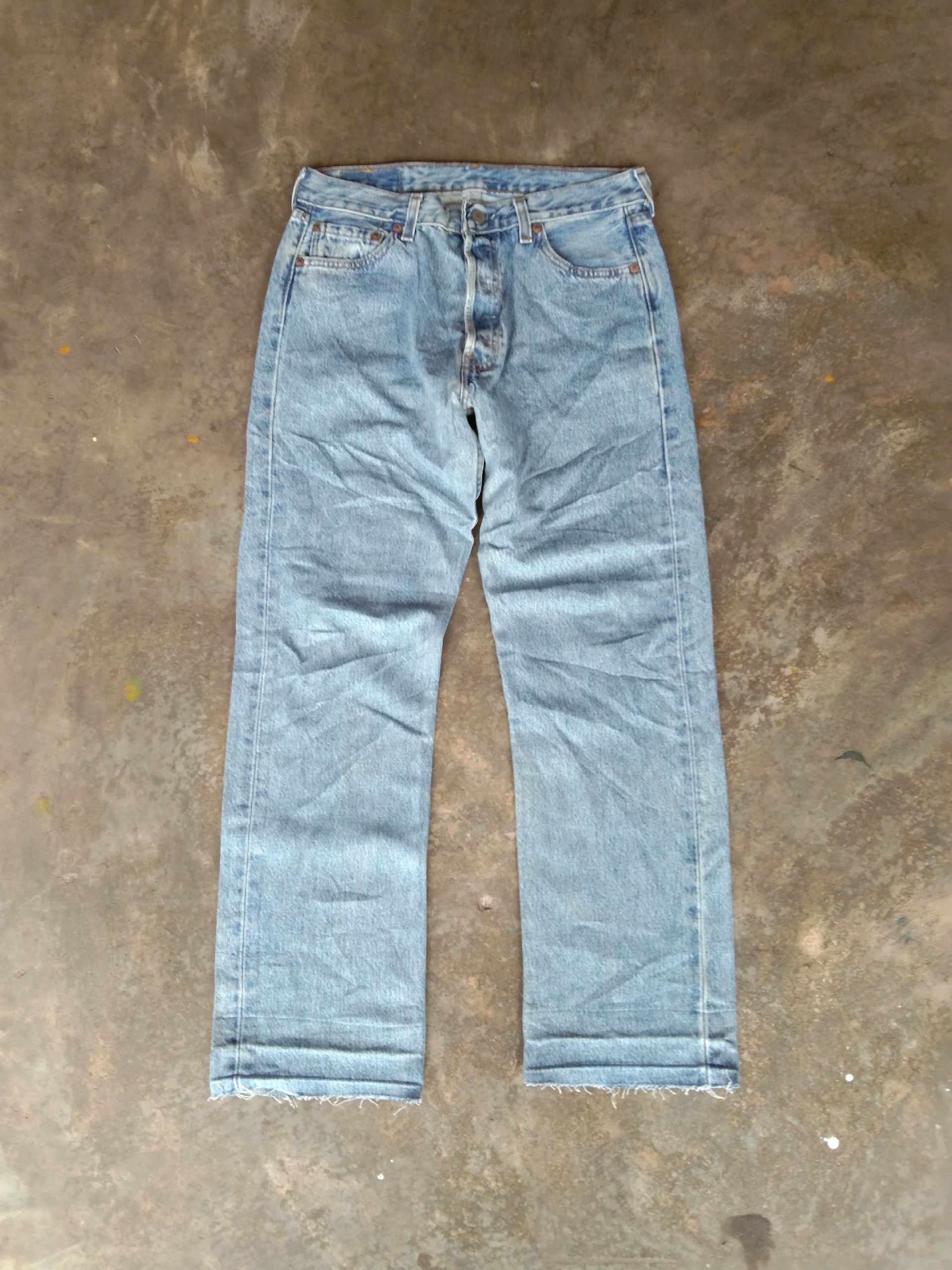 Levi's × Streetwear × Vintage 90s Vintage Levis 501 Made In USA Distressed Jeans 30x27 | Grailed