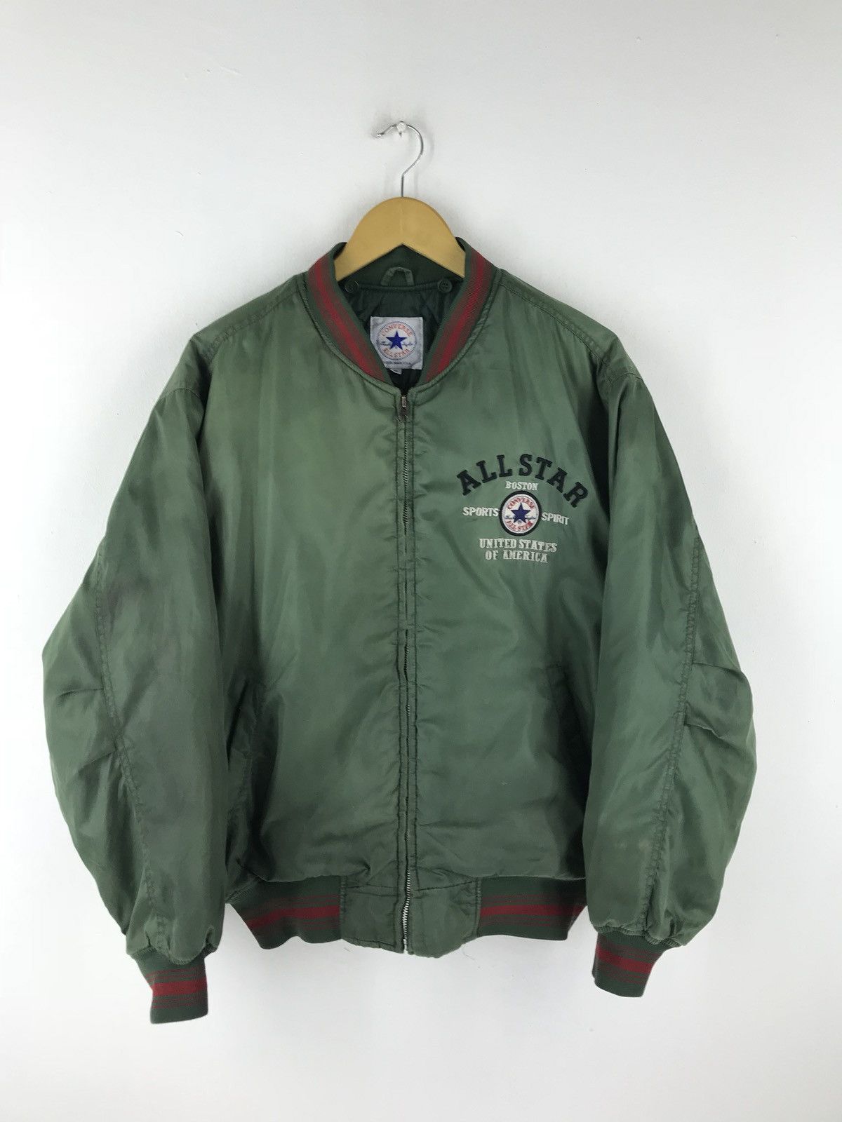 Vintage 🔥 Vintage Converse All Star Embroidery Satin Bomber Jacket ...