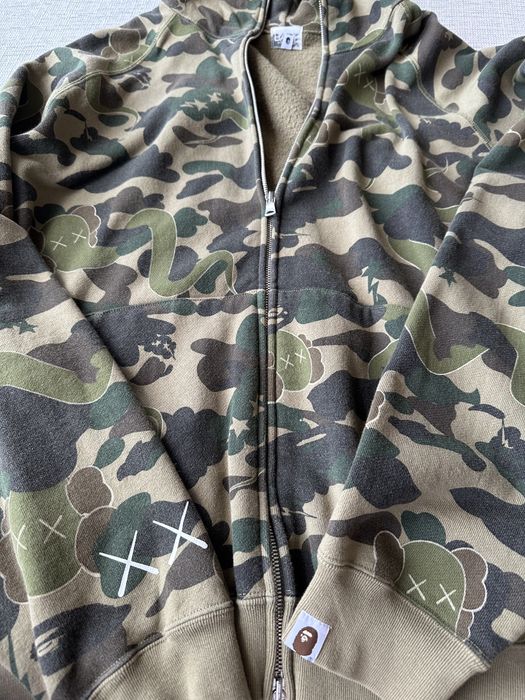 Bape Bape x Kaws 1st Camo Bendy Full Zip Hoodie | Grailed