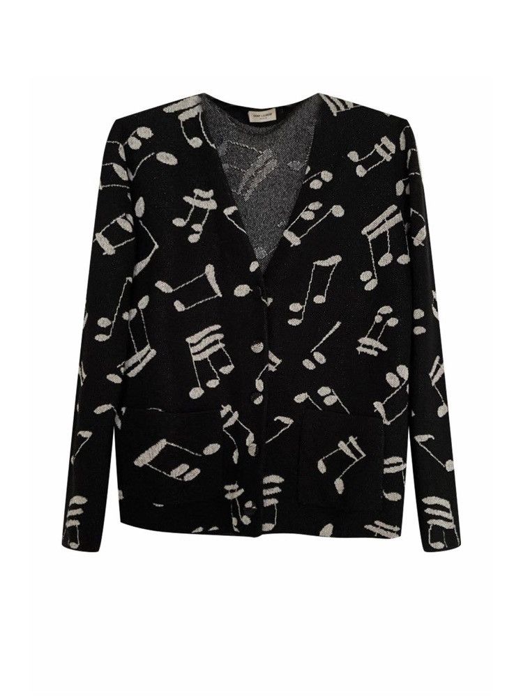 Saint Laurent Paris Saint Laurent Paris Music Notes Wool Cardigan | Grailed
