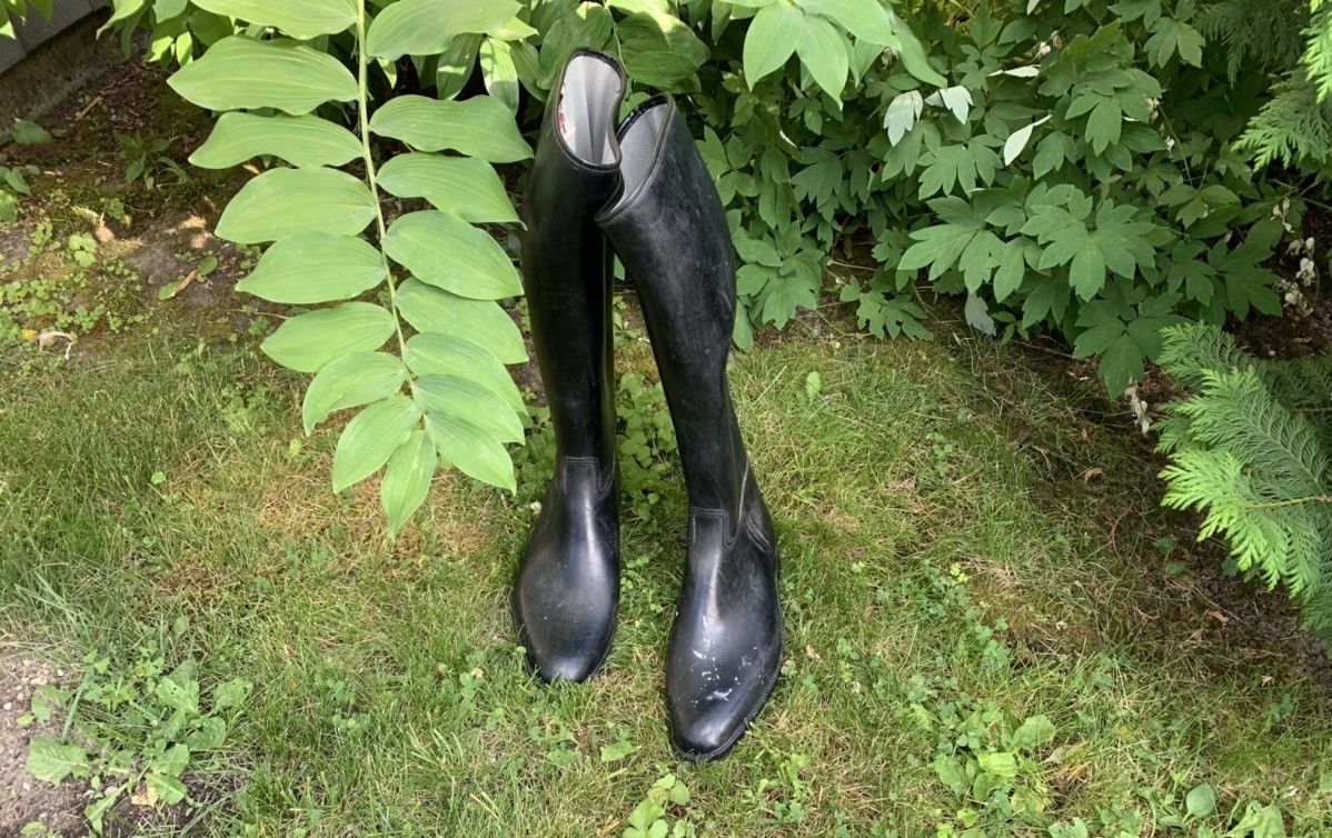 Vintage 90s Vintage PVC Tall Horse Riding Rubber Rain Boots Esque | Grailed