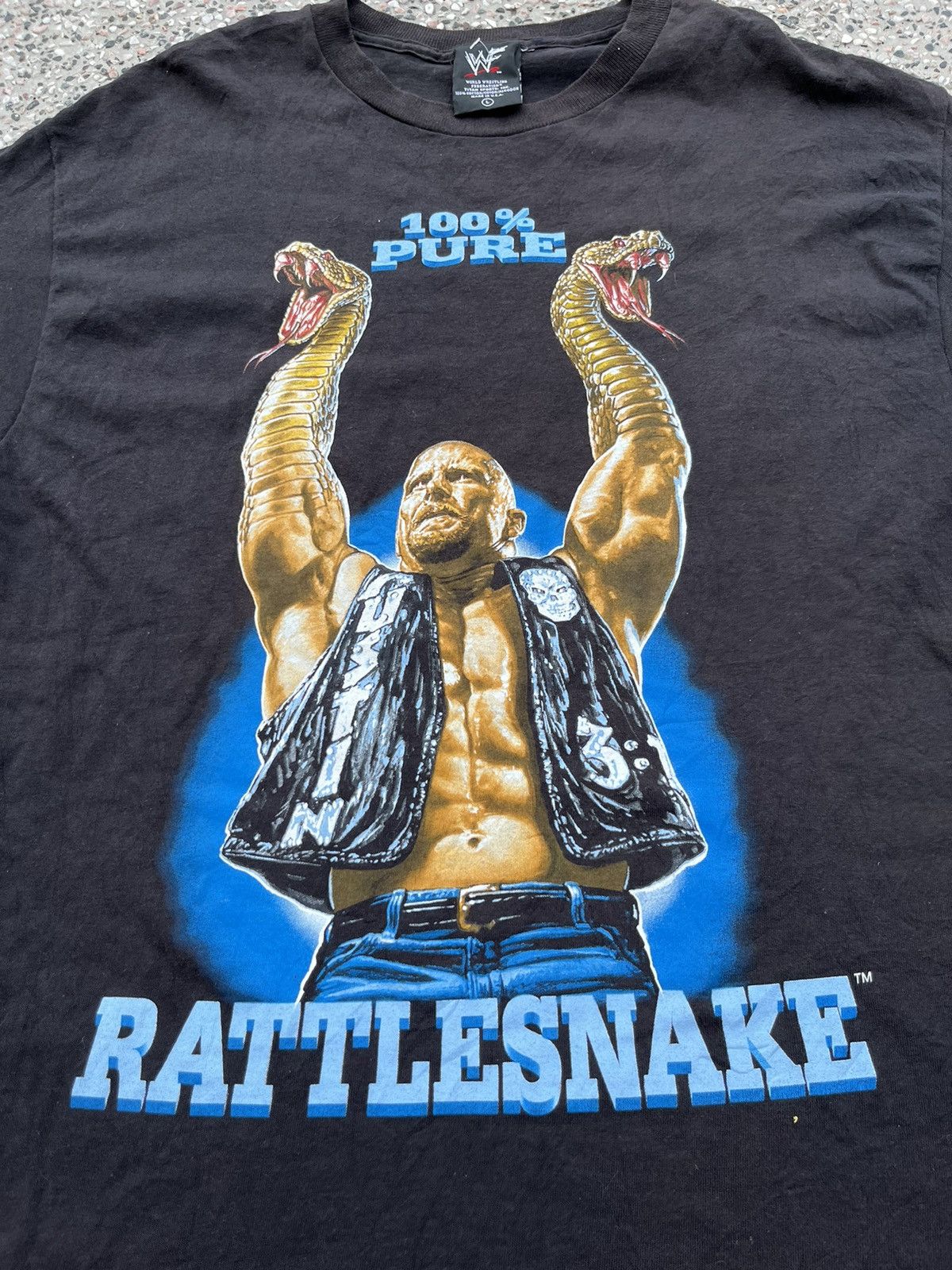 Made In Usa × Rare × Wwe Vintage Wwe Stone Cold Rattlesnake 100% Pure 🐍 ...