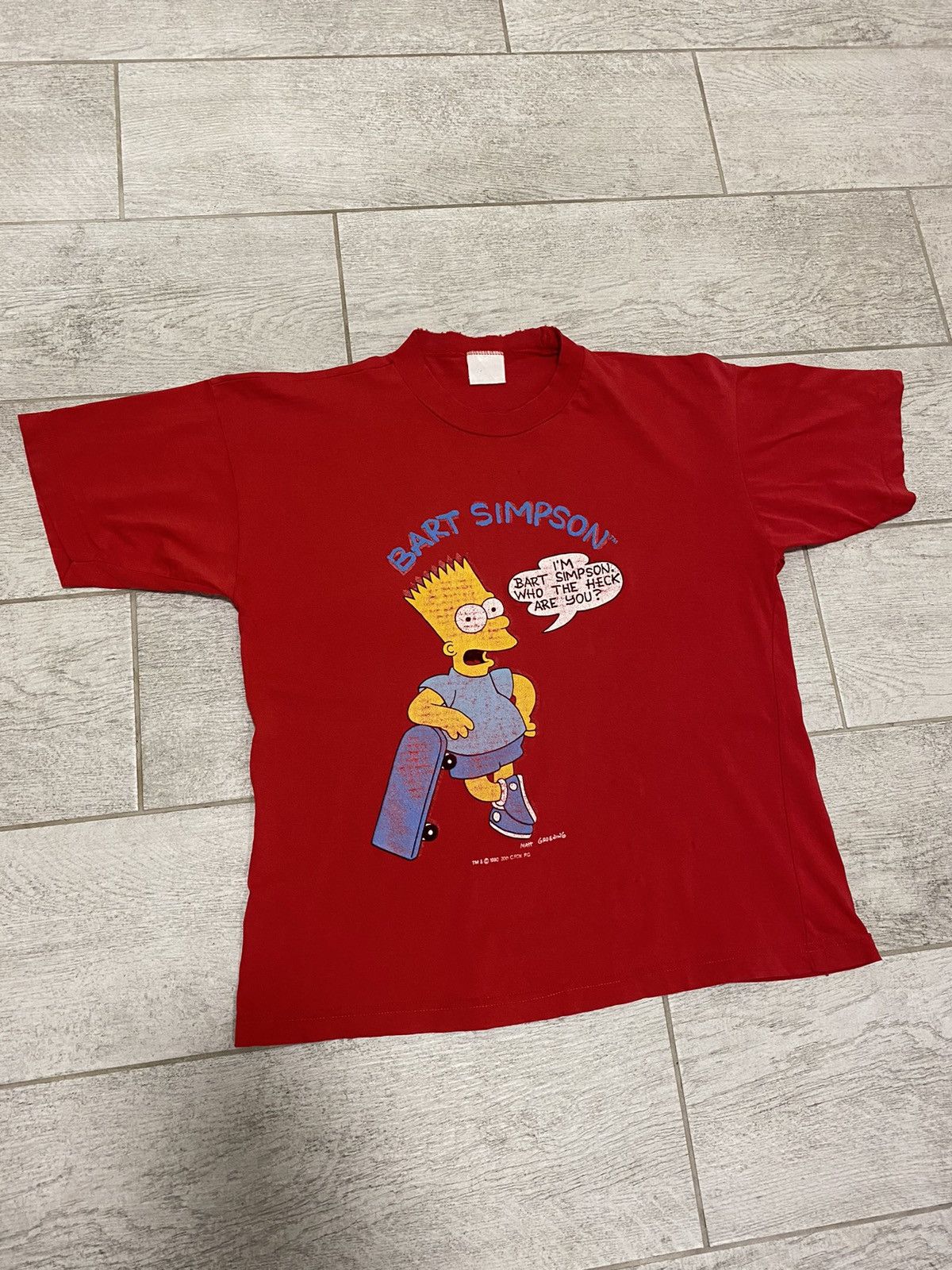 Streetwear × The Simpsons × Vintage Bart Simpson Vintage 90s C.Fox Red ...