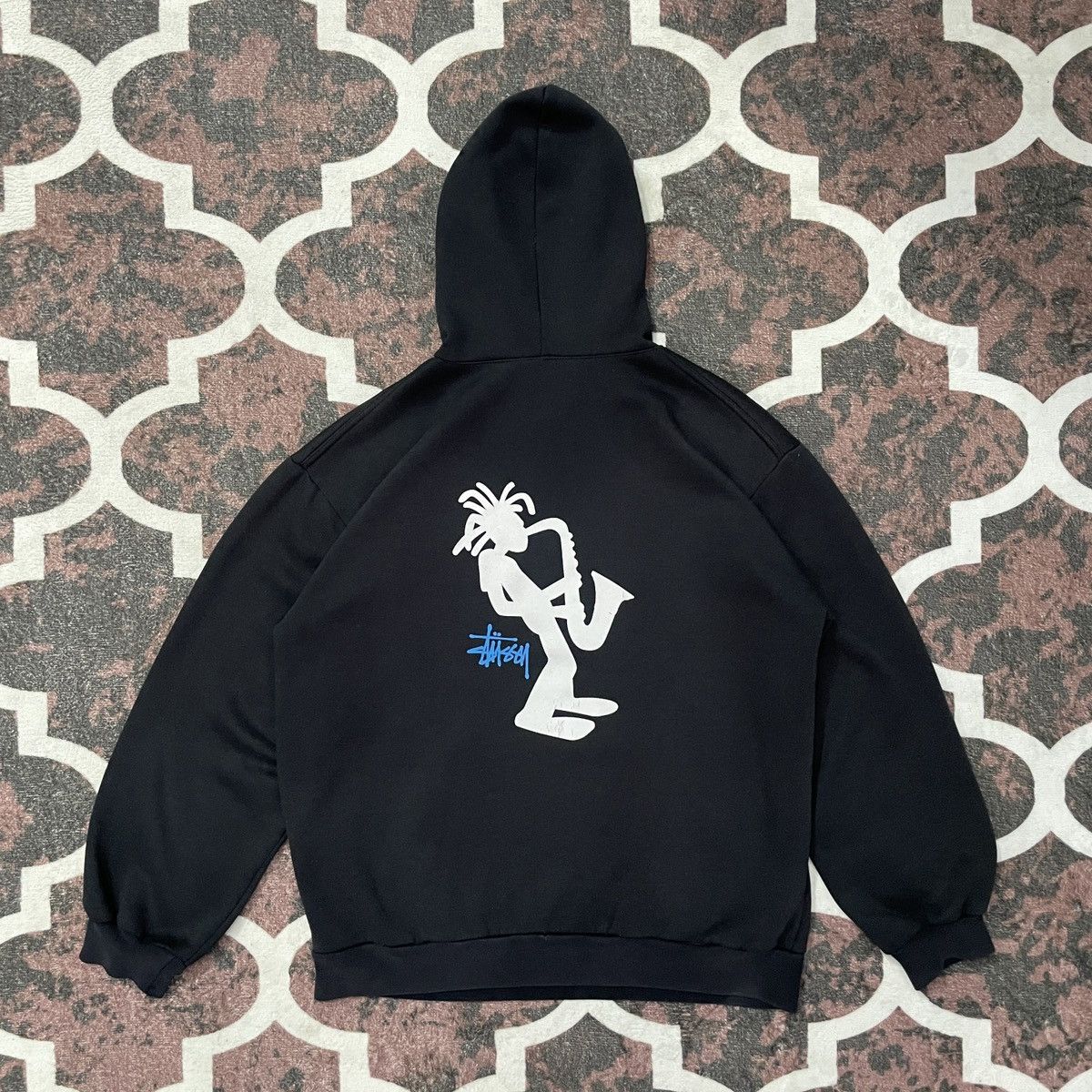 Vintage 🔥LATE 80’s STUSSY OG RASTA TRUMPET STICKMAN SPELLOUT HOODIES ...