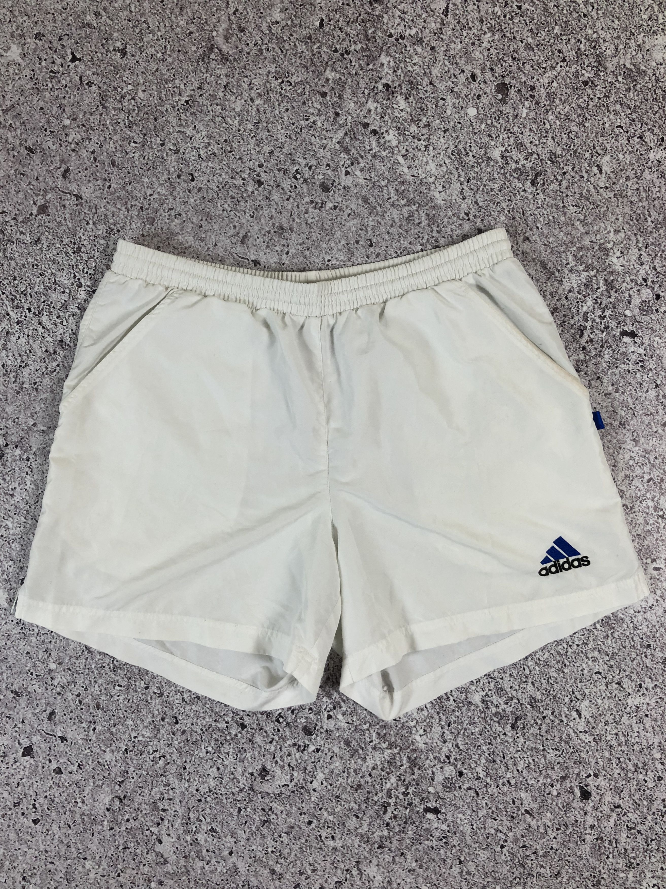 Adidas × Vintage Adidas Vintage Shorts White Nylon Large | Grailed