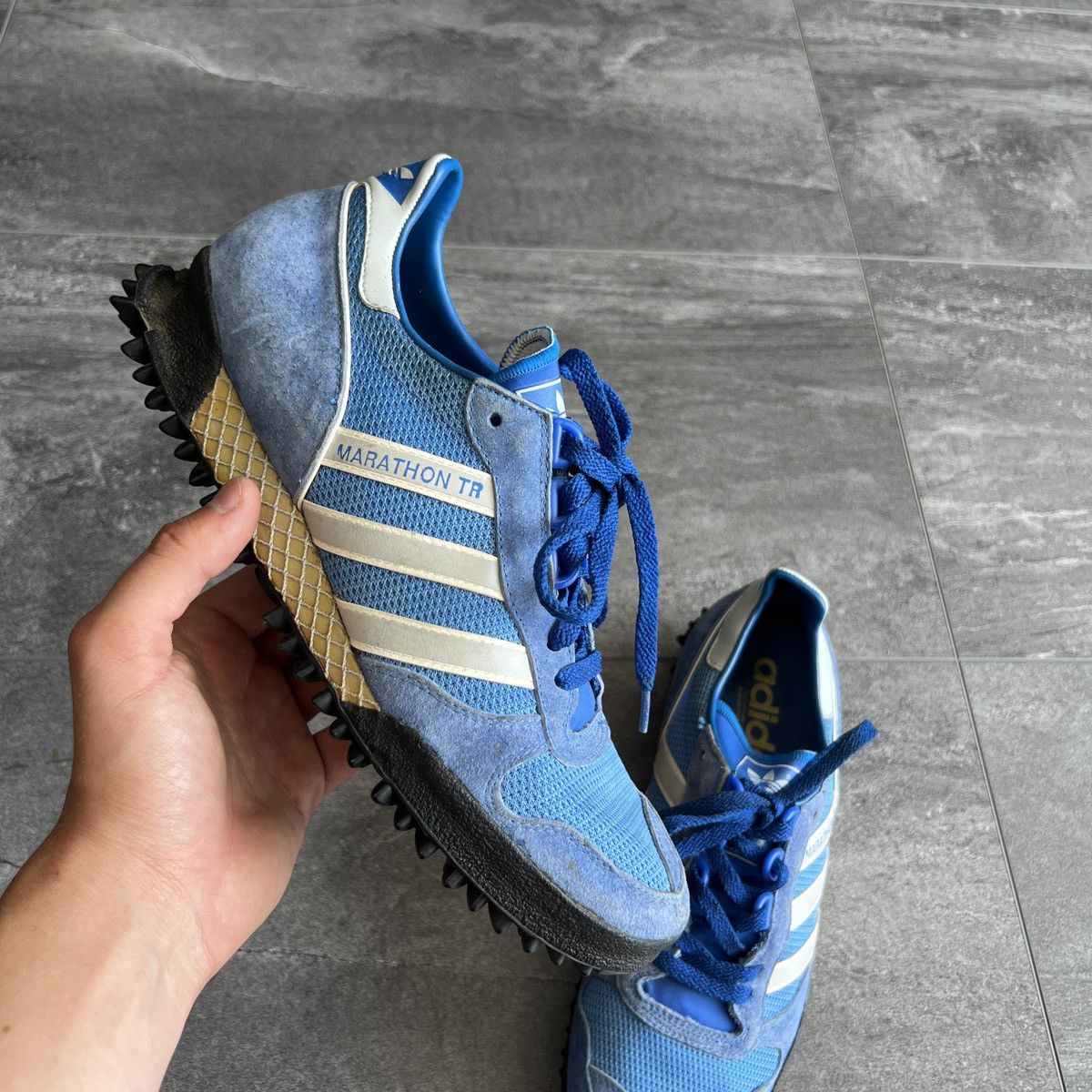 Adidas × Streetwear × Vintage Vintage ADIDAS MARATHON TR Blue Trainer ...