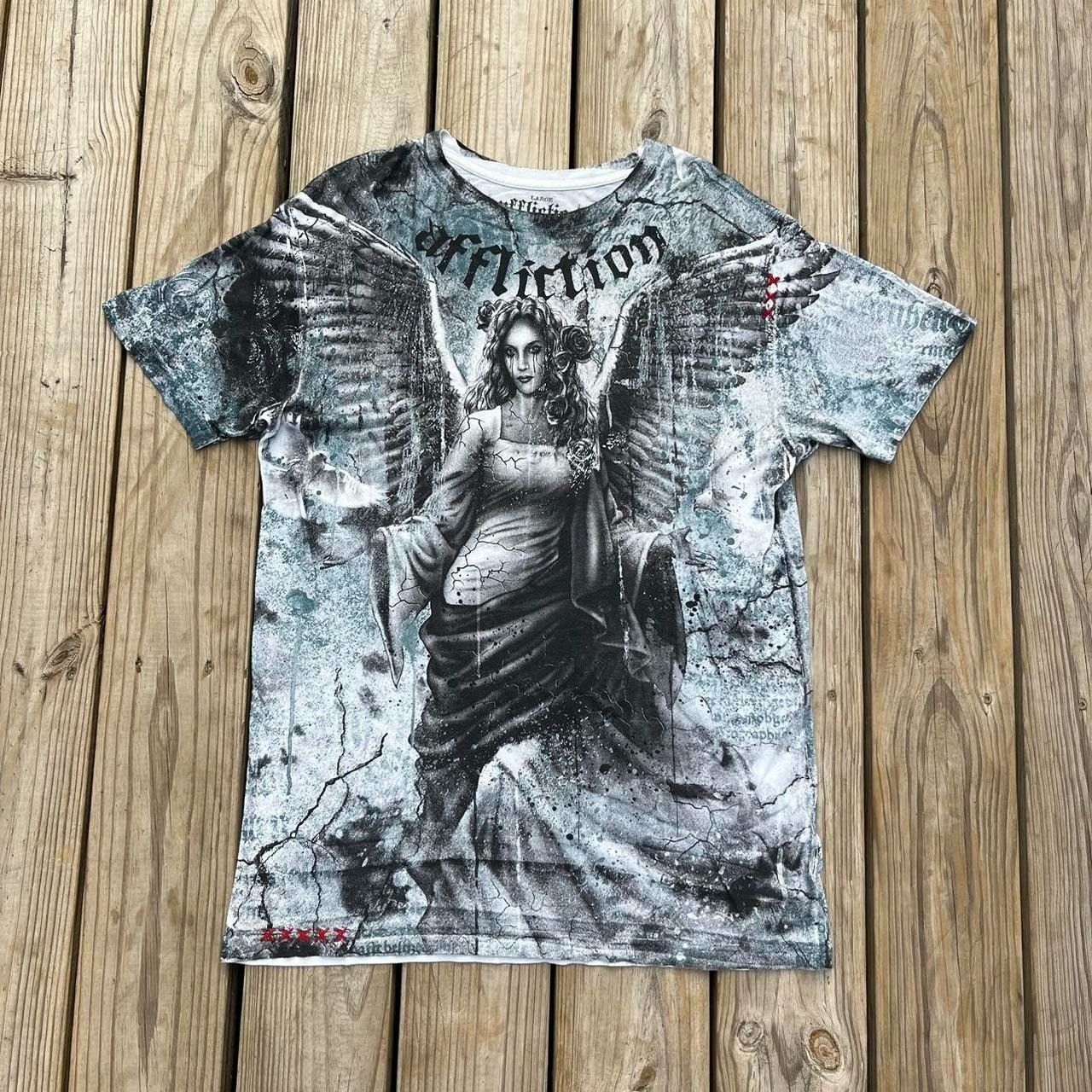 Affliction Y2k Affliction Bamboo Angel All over print angel wings | Grailed