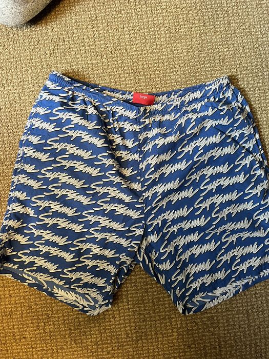 Supreme Signature Script Logo Swim Trunks | Grailed