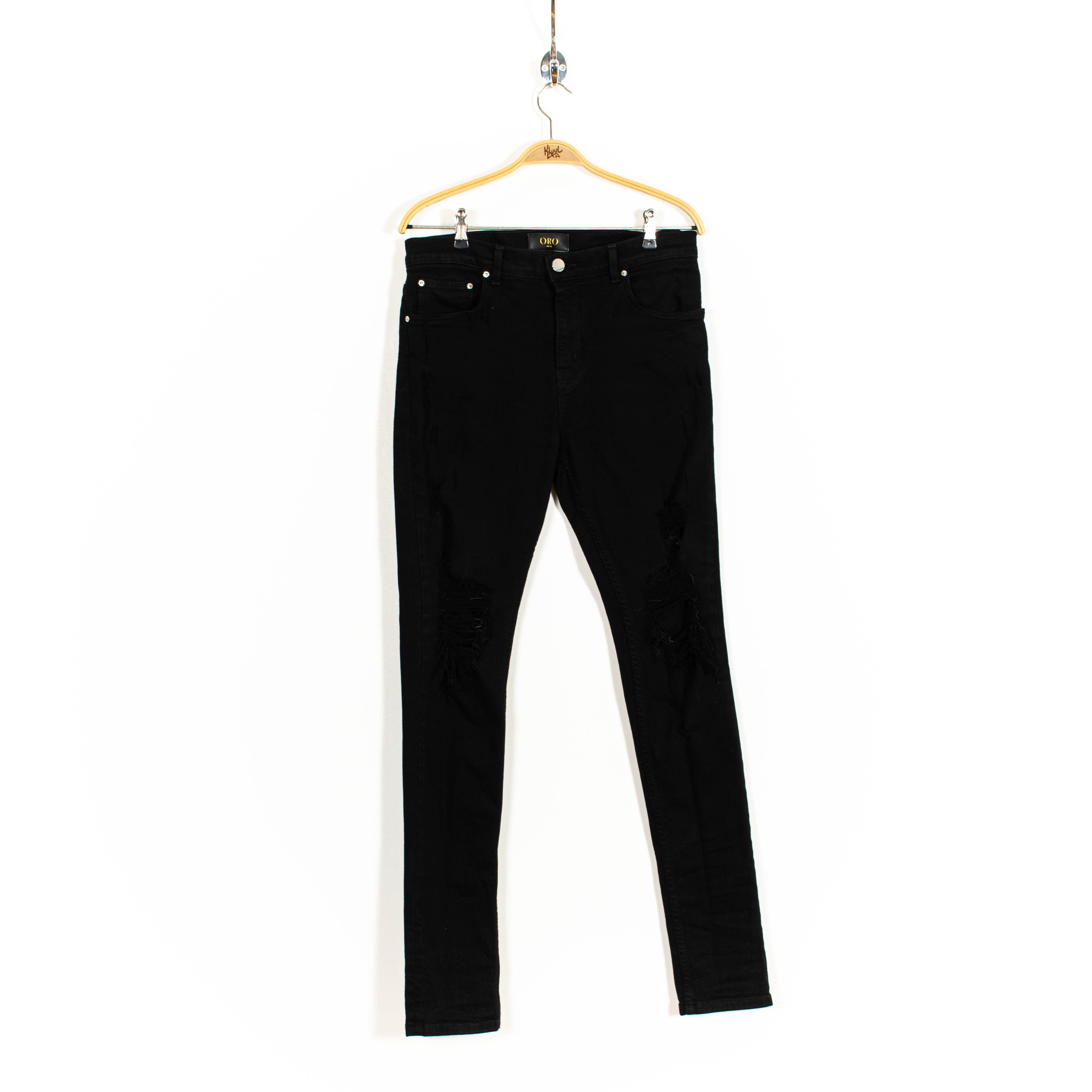 Vintage Oro Los Angeles Black Zip Up Skinny Fit Jeans | Grailed