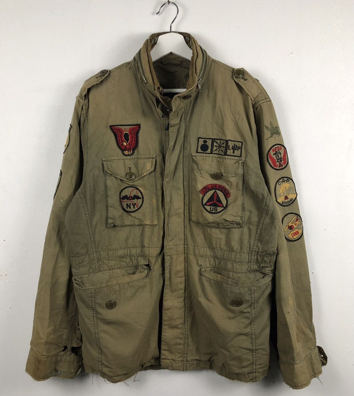 Military × Seditionaries × Vintage Distressed Army jacket with Grunge ...