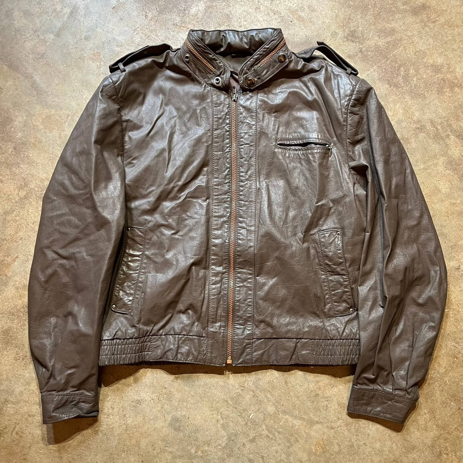 Vintage Vintage 80s Oui Brown Light Leather Jacket | Grailed