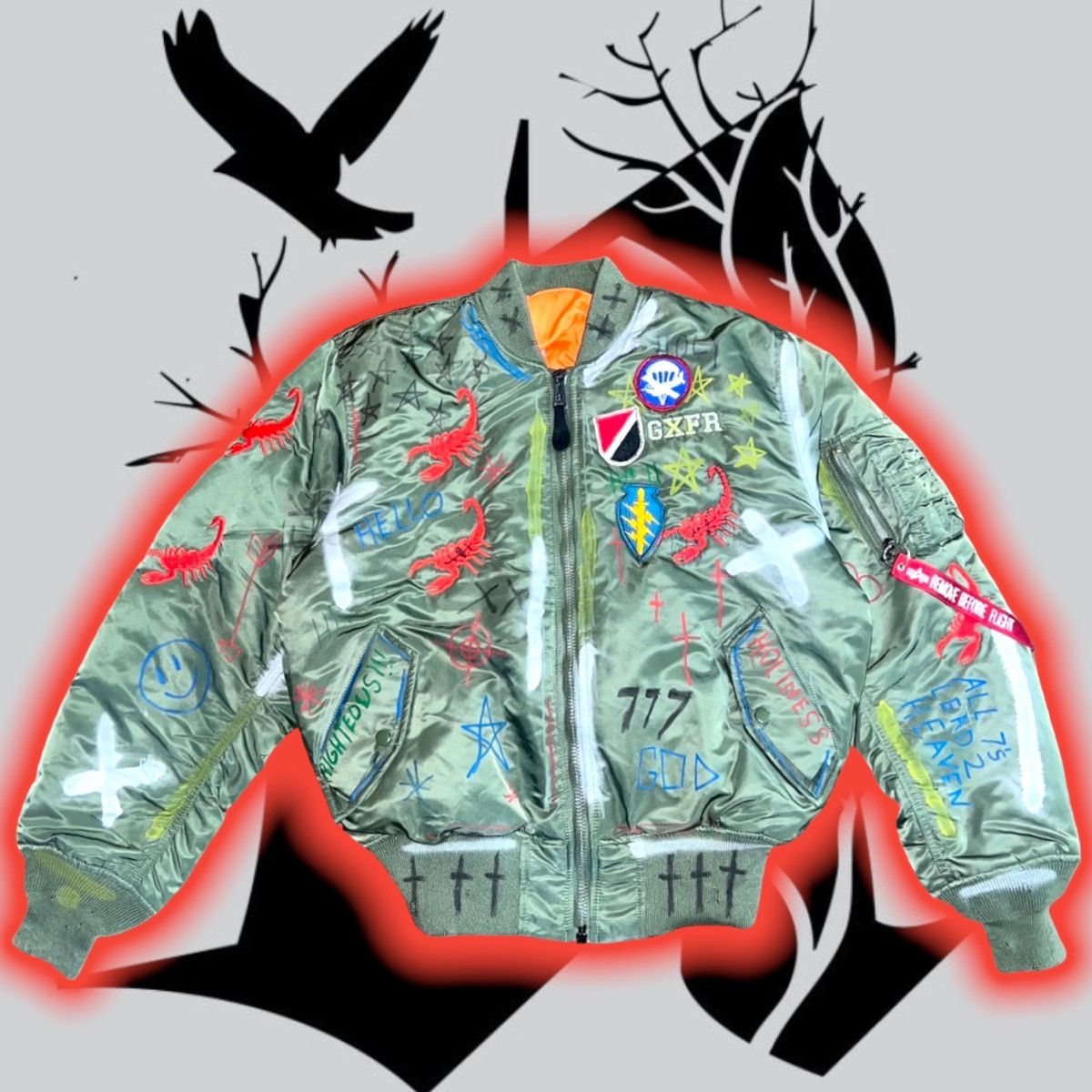 Alpha Industries 🆕 GxFR ReBiRtH♻️ aLMiGHty Alpha MA-1 Flight ️ JaCKet 🧥 ...